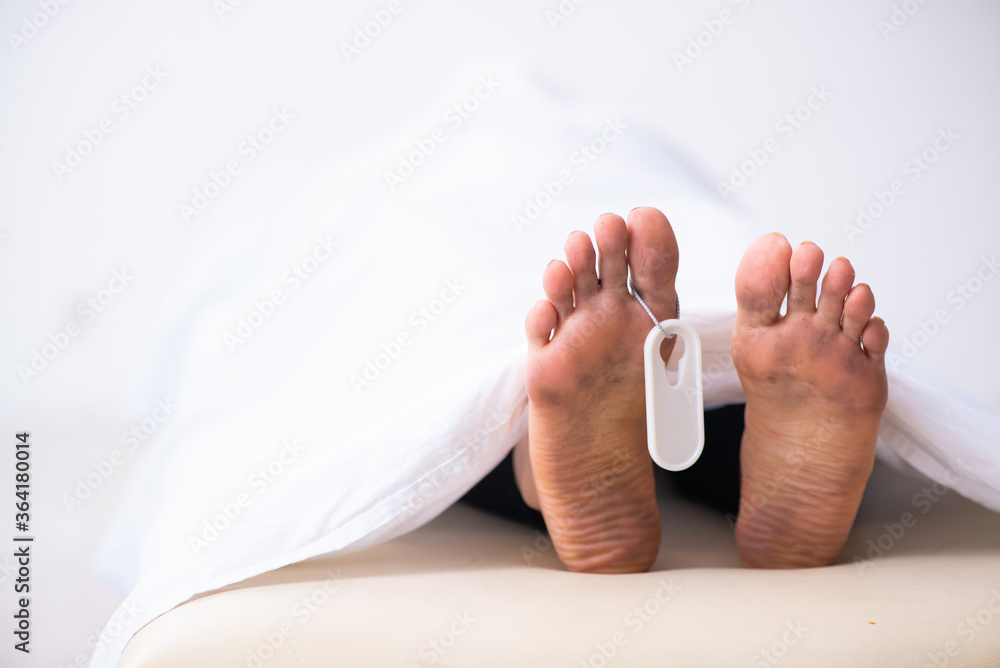 Police coroner examining dead body corpse in morgue Stock Photo | Adobe ...