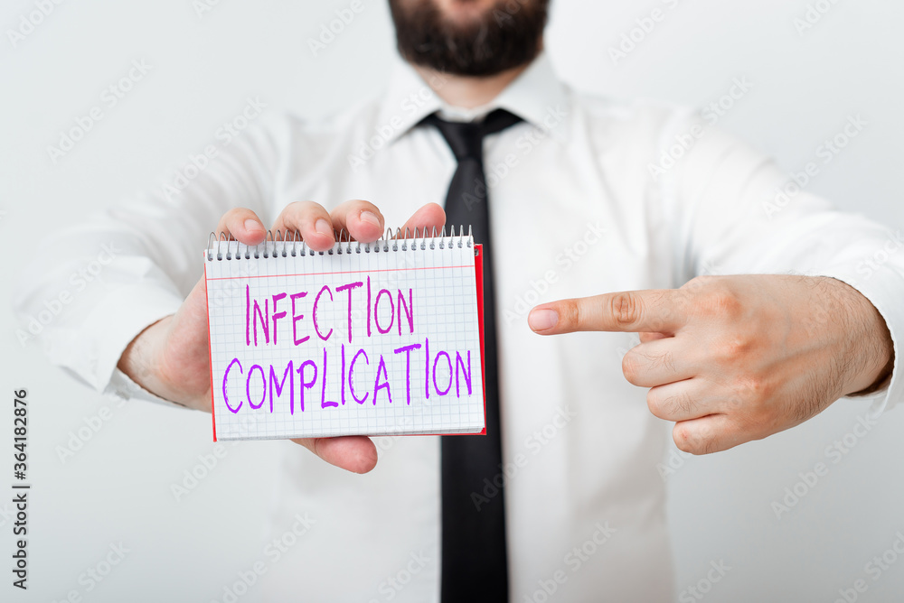 Writing note showing Infection Complication. Business concept for ...