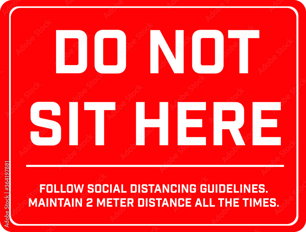 Do Not Sit Here Signage for restaurants and public places inorder to ...