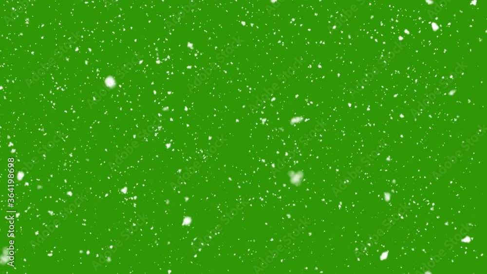 Winter Snow falling snow animation loop Slow motion green screen ...