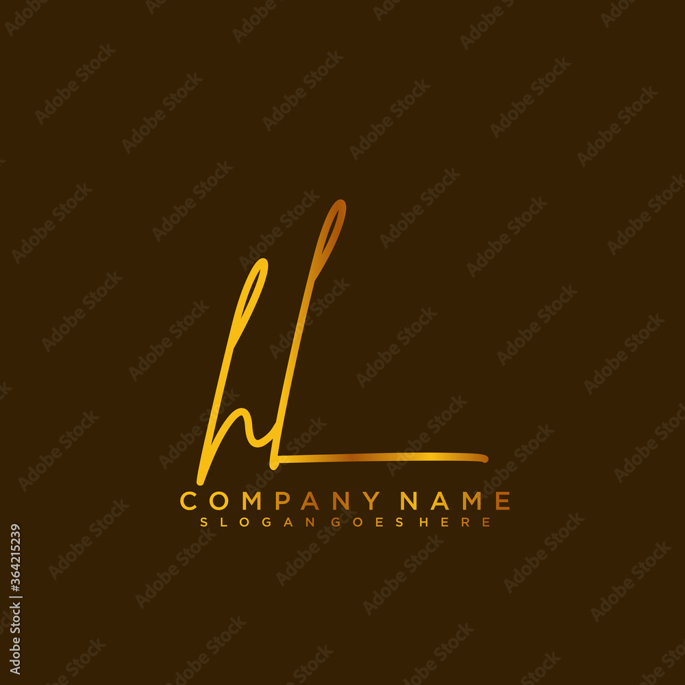 HL initials signature logo. Handwriting logo vector templates. Logo for ...