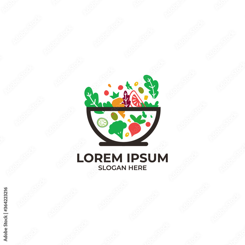 salad/vegetable logo design vector template Stock Vector | Adobe Stock