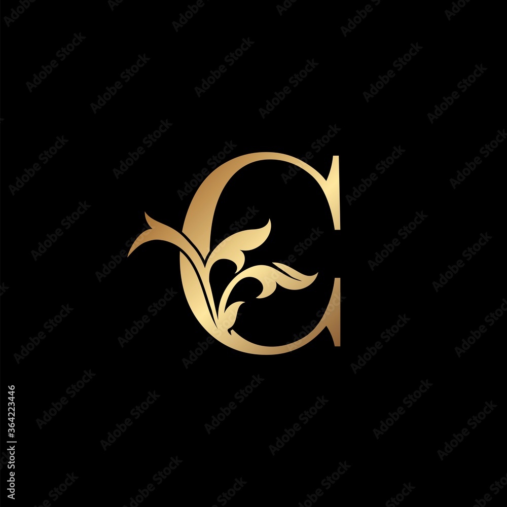 Golden Luxury Letter C Initial Logo Icon Template Design. Monogram ...
