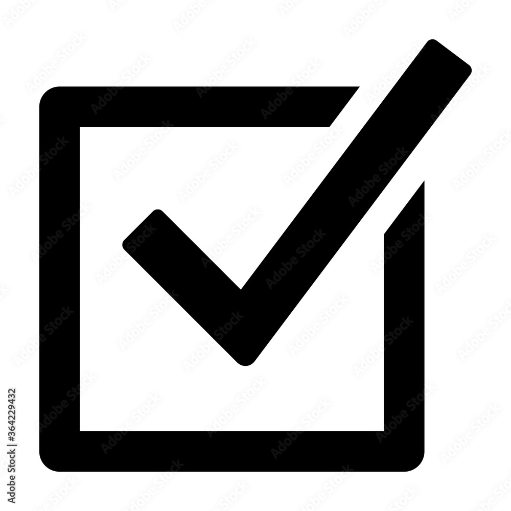 Checked checkbox or vote / voting flat vector icon for election apps ...