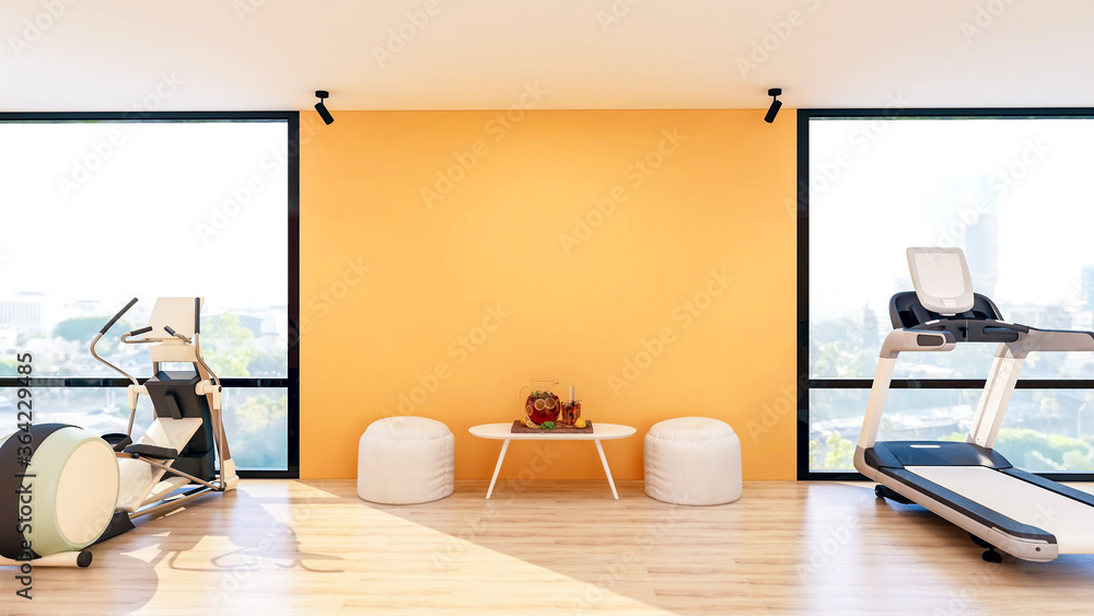 Modern gym interior with sport and fitness equipment, fitness center ...
