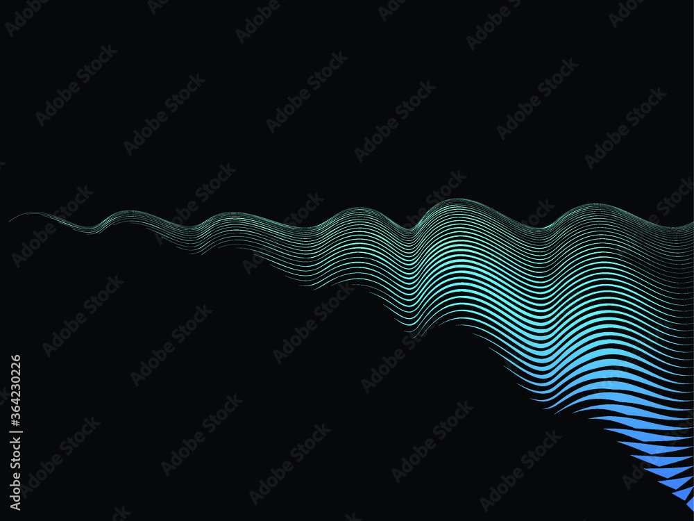 Speed Lines in wave Form . Vector Illustration .Technology Logo ...