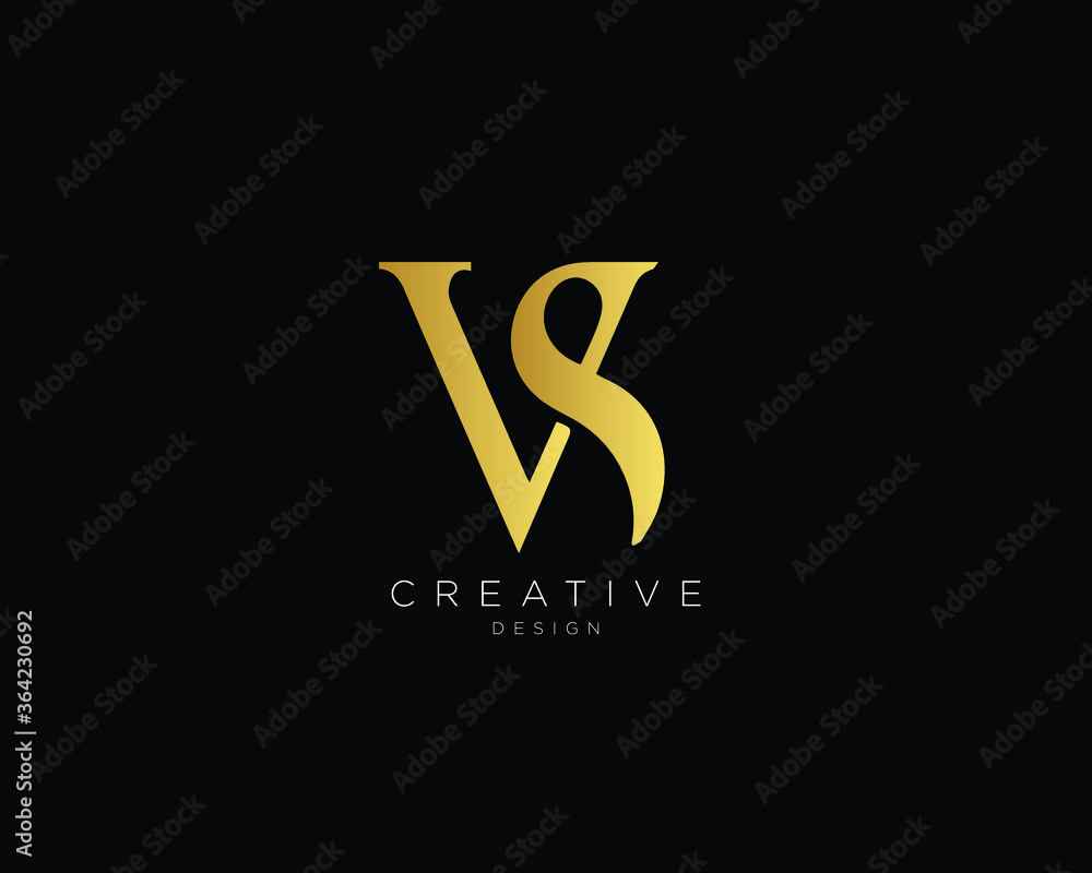 Letter VS Logo Design , Creative Minimal VS Monogram Stock Vector ...