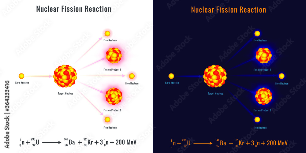 Póster Nuclear fission process vector image – Cuadro para Pared ...