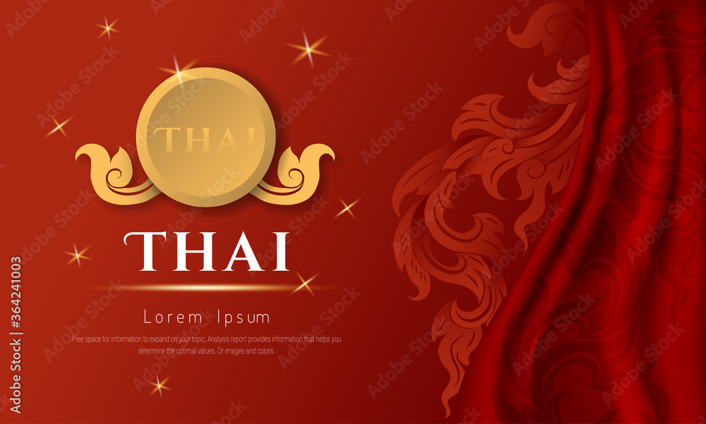 Luxury background, Thai traditional concept The Arts of Thailan, Floral ...