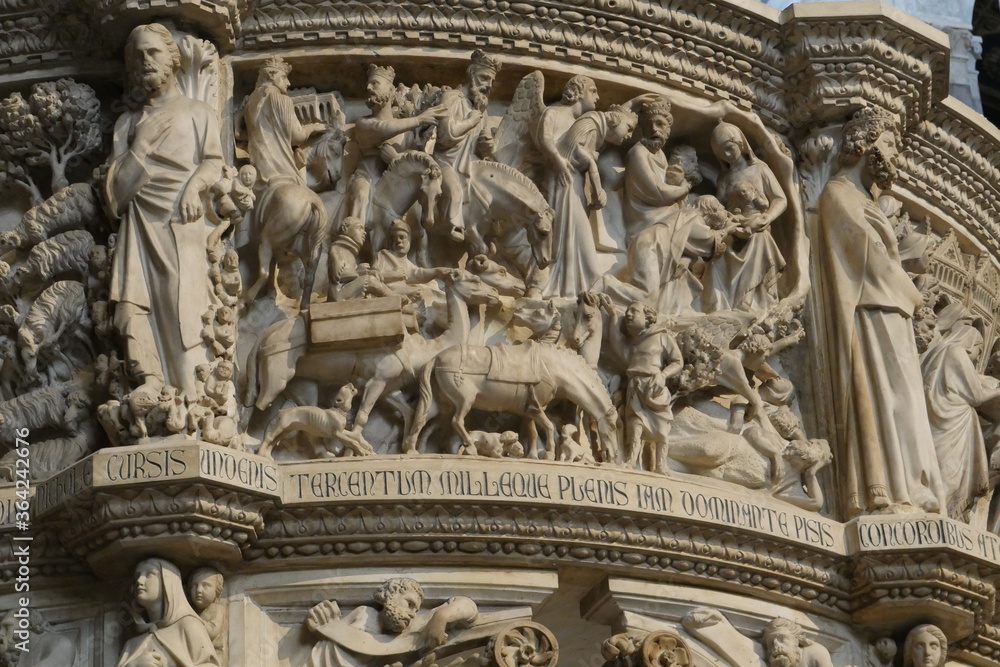 Cathedrale Eglise Mur Fresque Sculpture Stock Photo | Adobe Stock
