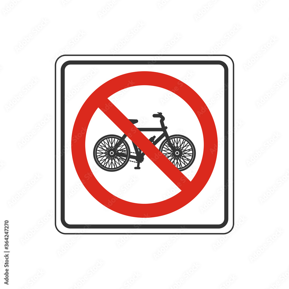 Personal Transport prohibited sign. No Cycling symbol modern, simple ...