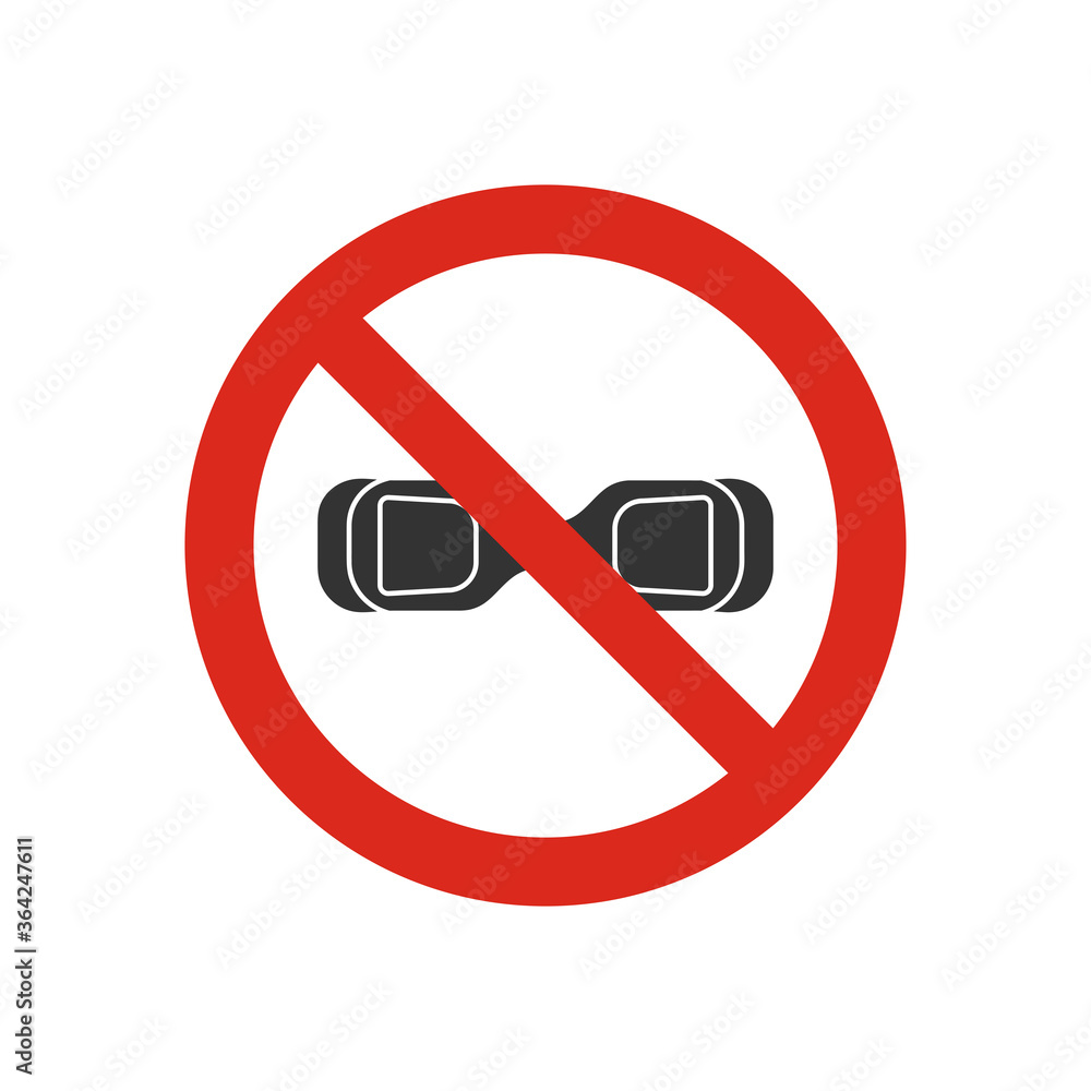 Personal mobility devices prohibited sign. No Hoverboard symbol modern ...