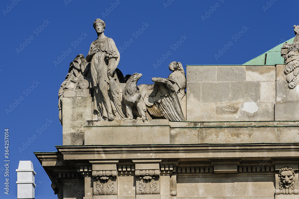 Architectural Detail of Austrian National Library on Heldenplatz in ...