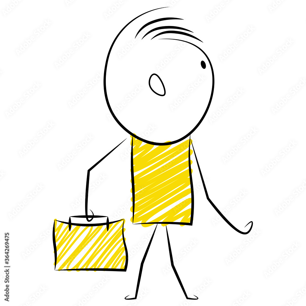 cartoon stickman: back to office, office. Vector Illustration Stock ...