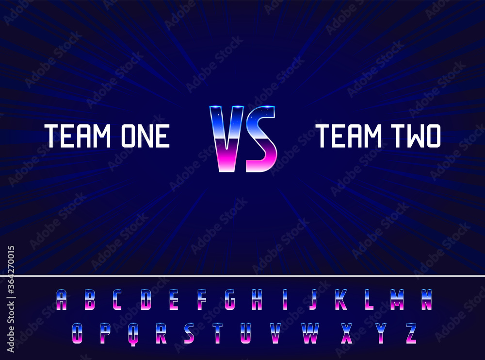 Game Versus Screen. Full ABC Alphabet Font Editable. Fight Backgrounds ...
