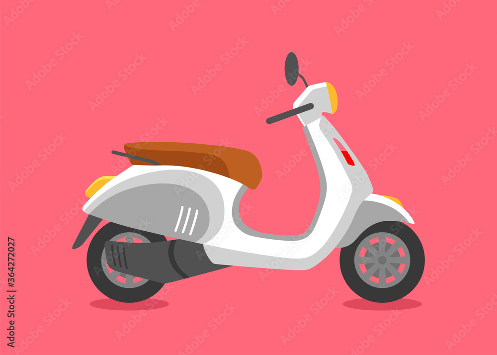 Cute cartoon moped Stock Vector | Adobe Stock