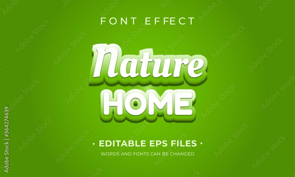 Nature font effect. Green theme effect for font vector design Stock ...