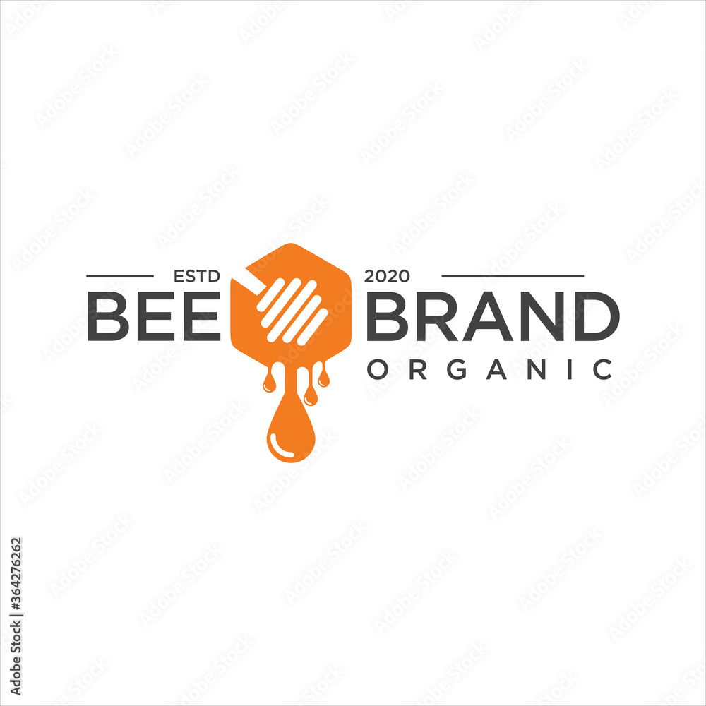Dripping honey Logo Design Template. Honeycomb Logo Design Nature ...
