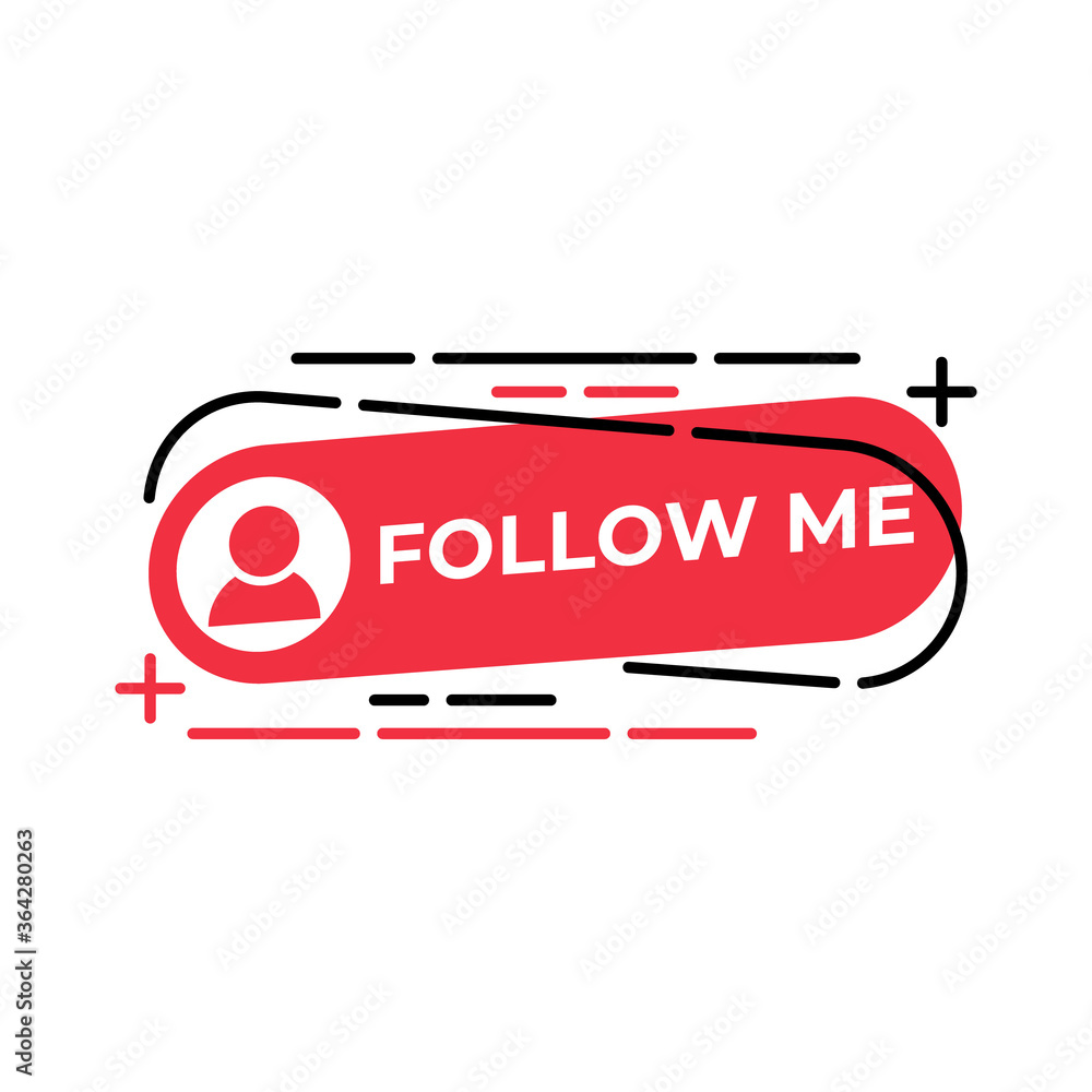 Follow Me button icon vector for social media. Follow icon Vector ...