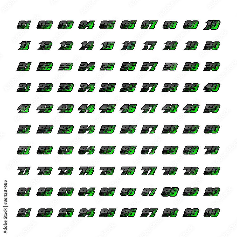 Mega Collection of Racing Number, Set of Start Racing number, sport ...