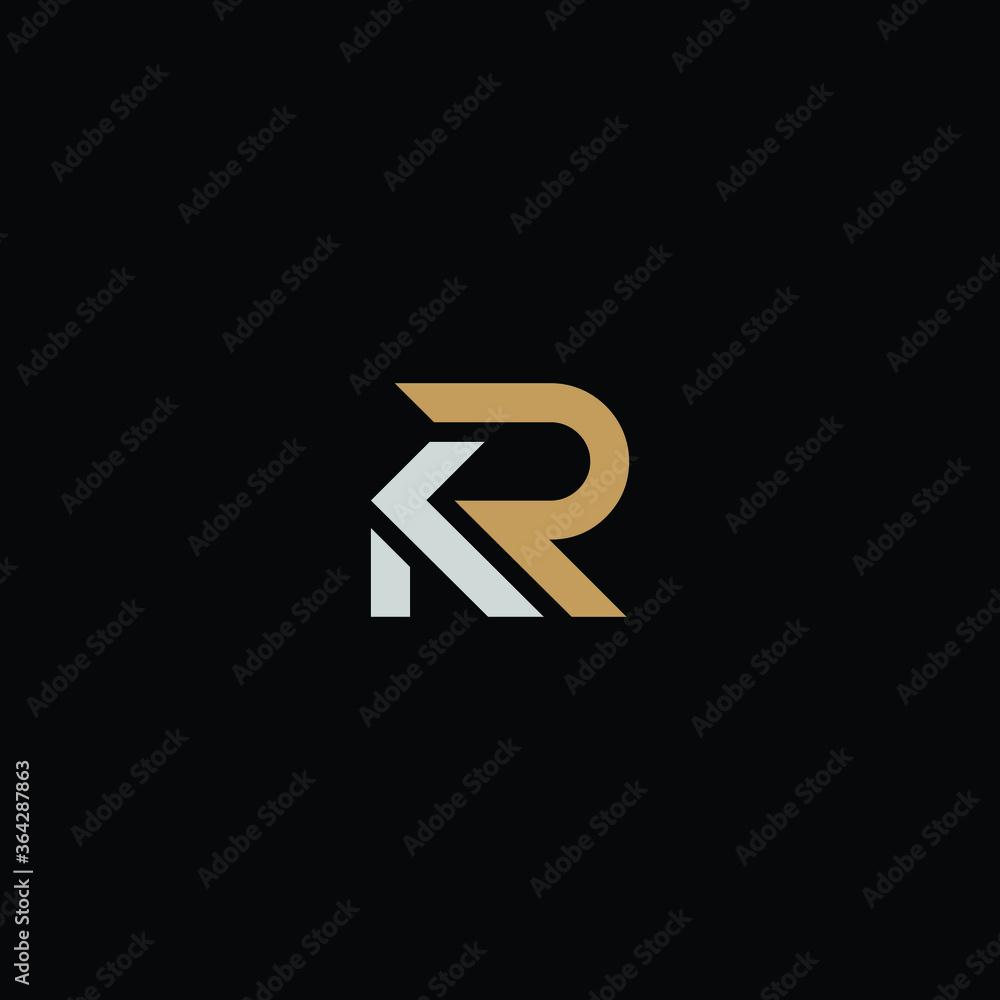 KR or RK letter designs with different colors and backgrounds Stock ...