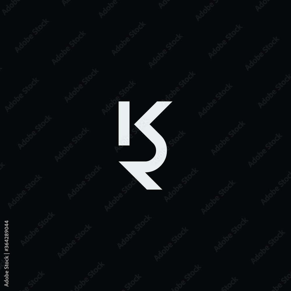 KR or RK letter designs with different colors and backgrounds Stock ...