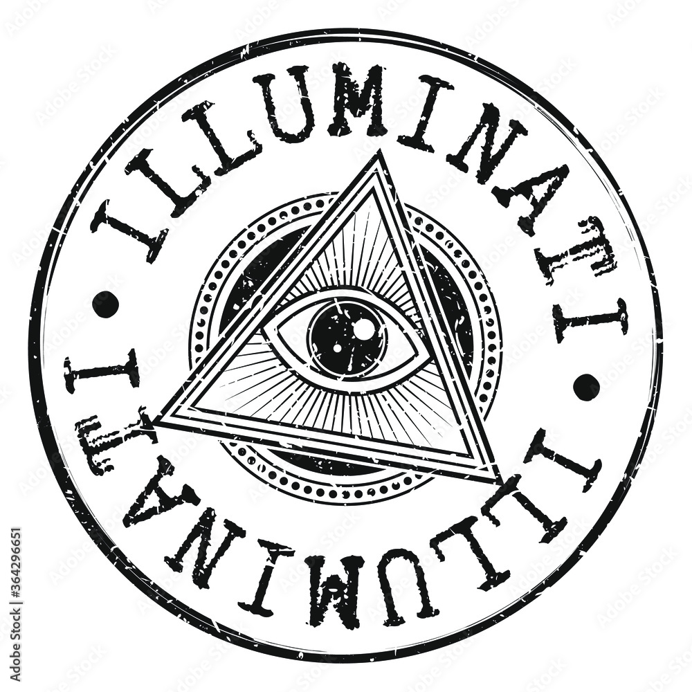 Illuminati Symbol Stamp. Old Vintage Style. Conspiracy Eye Postal ...