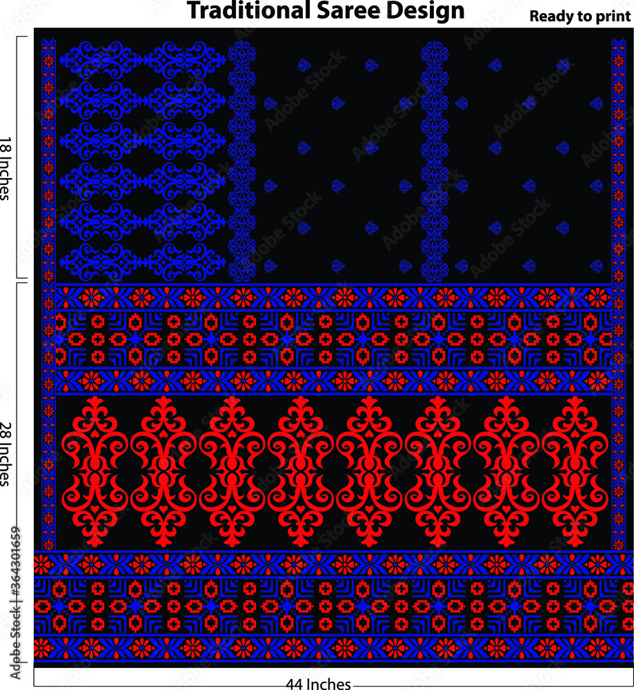 Saree design artwork, women's saree design vector file ready to print ...