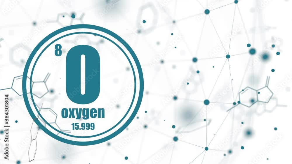 Oxygen chemical element. Sign with atomic number and atomic weight ...