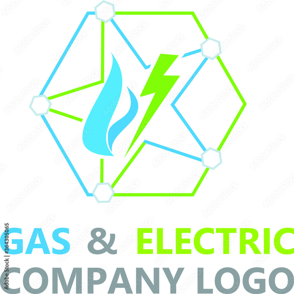 Logo template for gas and electricity services Stock Vector | Adobe Stock