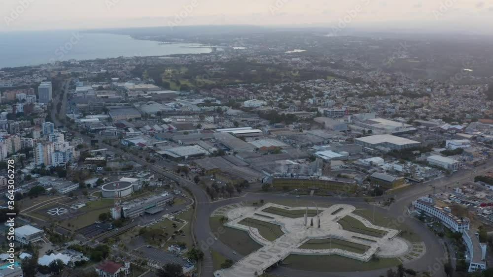 Empty and desolate Flag Square (Plaza de la Bandera) in downtown city ...