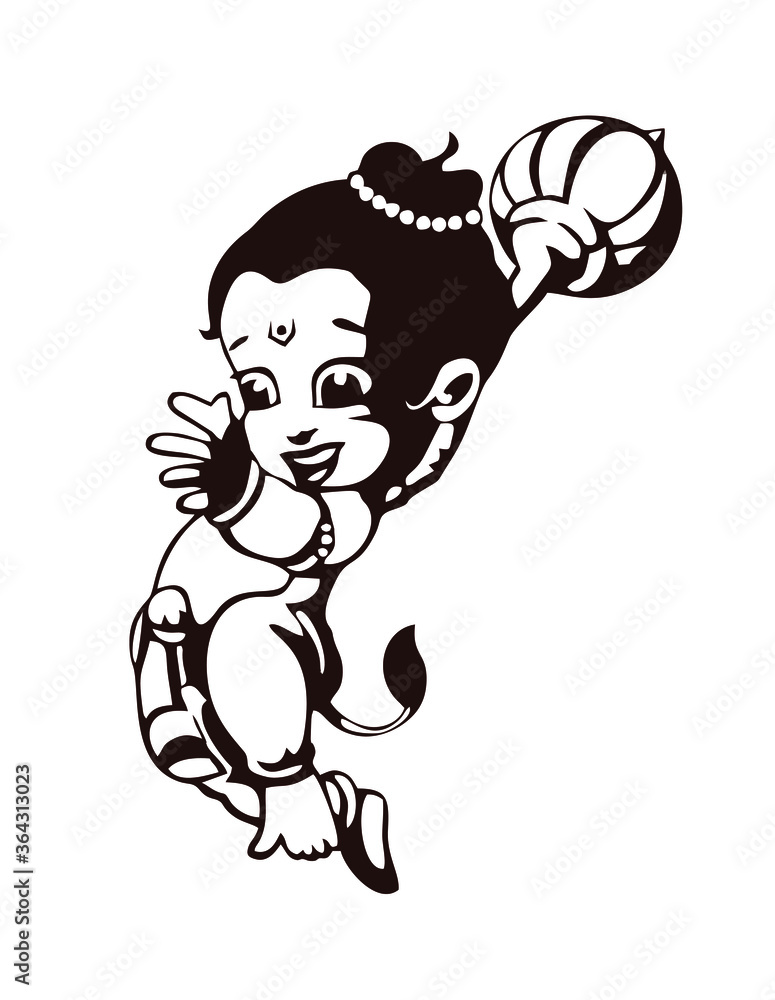 Vector Illustration Lord Child Baal Hanuman Stock Vector | Adobe Stock