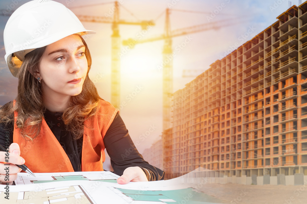 The girl works as a construction engineer.The woman represents the ...