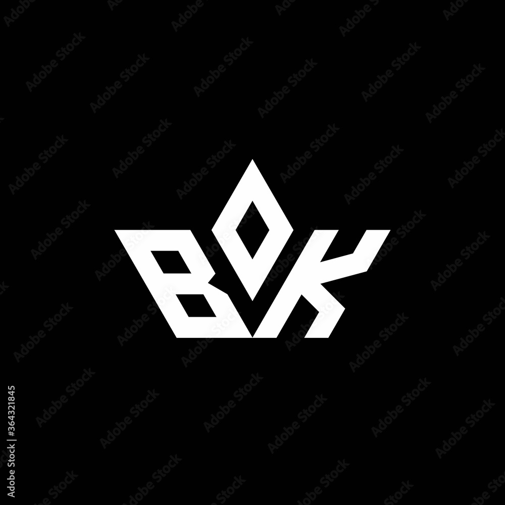 BK monogram logo with crown shape luxury style Stock Vector | Adobe Stock