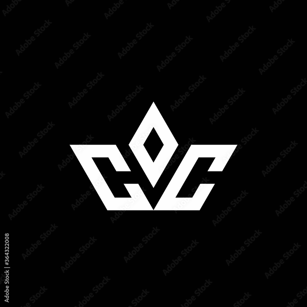 CC monogram logo with crown shape luxury style Vektor Stok | Adobe Stock