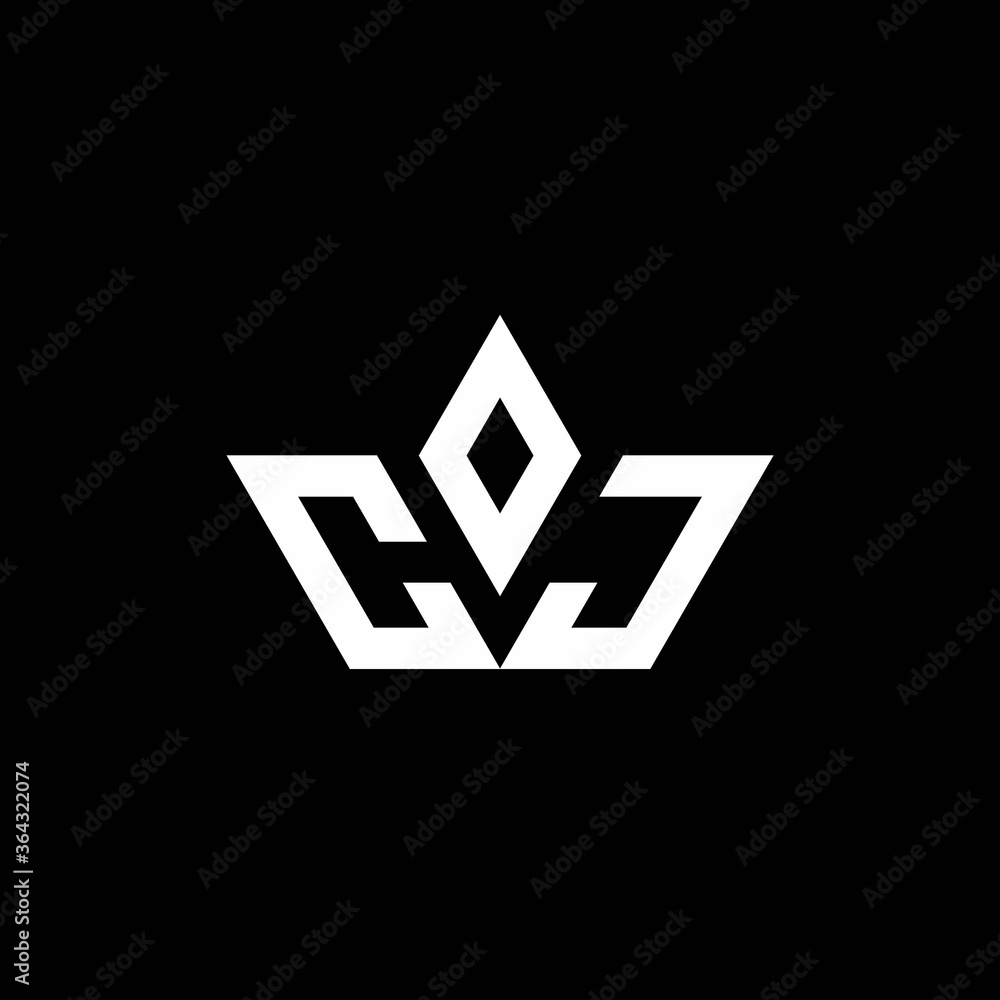 CJ monogram logo with crown shape luxury style Stock Vector | Adobe Stock