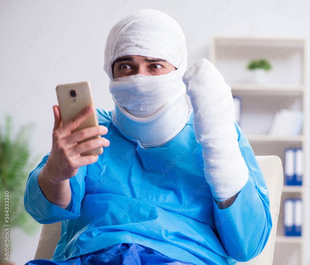 Man suffering from multiple broken bones and fractures Stock Photo ...