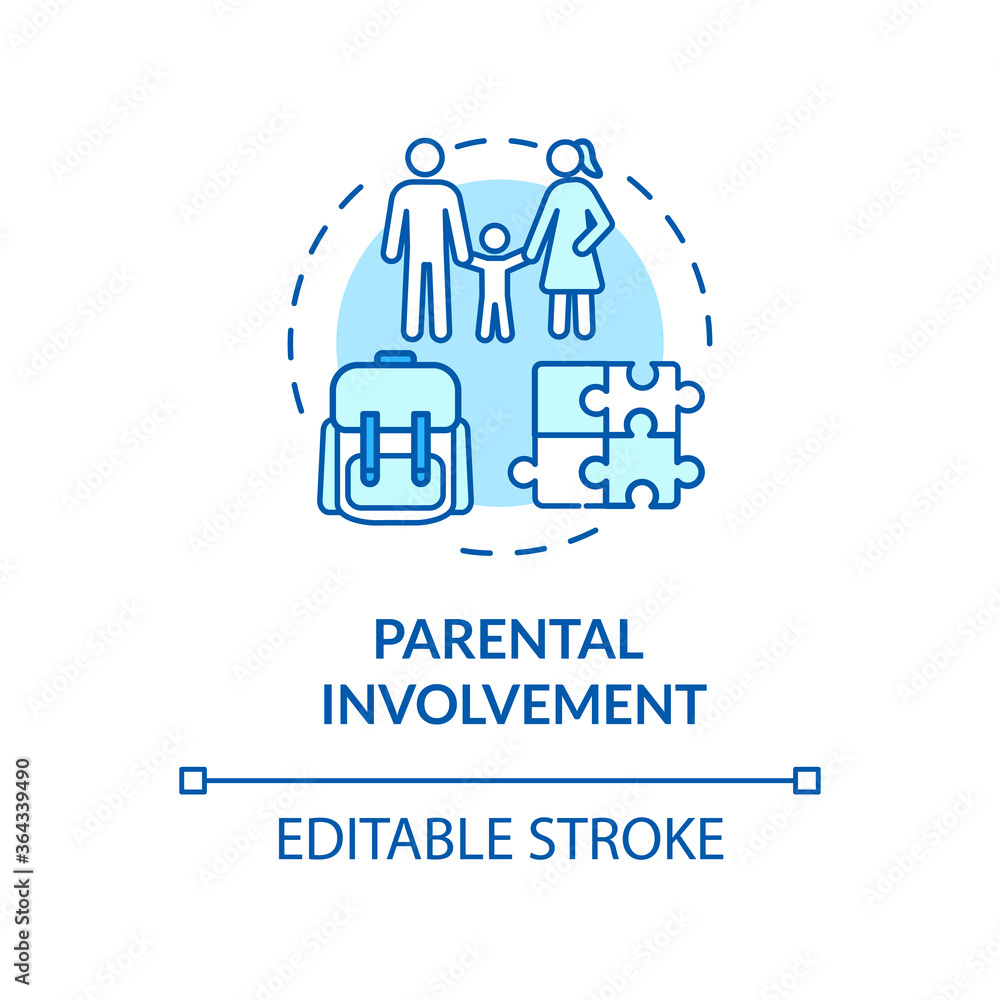 Parental participation concept icon. Parental involvement and childhood ...