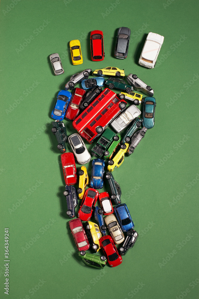 Carbon footprint of toy cars Stock Photo | Adobe Stock