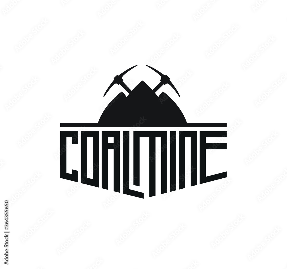 Coal mining logo with coal mine text and Coal mine icon Stock Vector ...