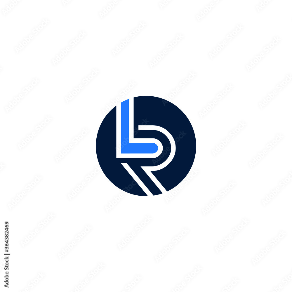 LR or RL letter designs with black or white backgrounds and different ...