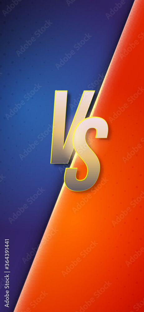 Background in Versus style for fight or competition. Gold letters VS on ...