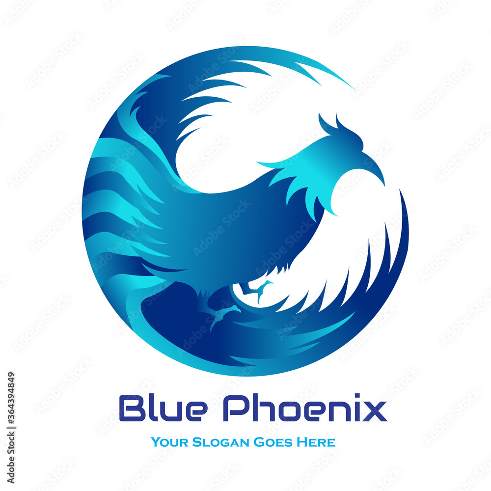 Vector logo Blue Phoenix design in eps 10. Simple template and ready to ...