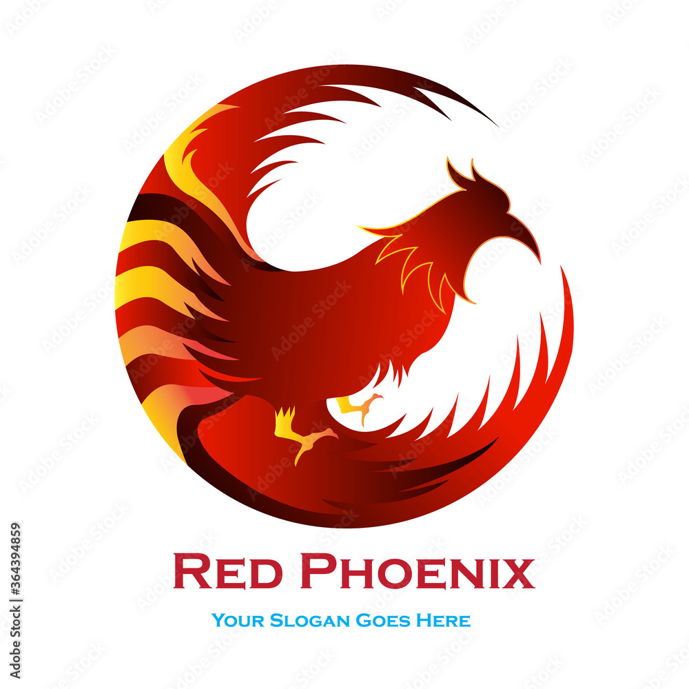 Vector logo red phoenix design in eps 10. Simple template and ready to ...