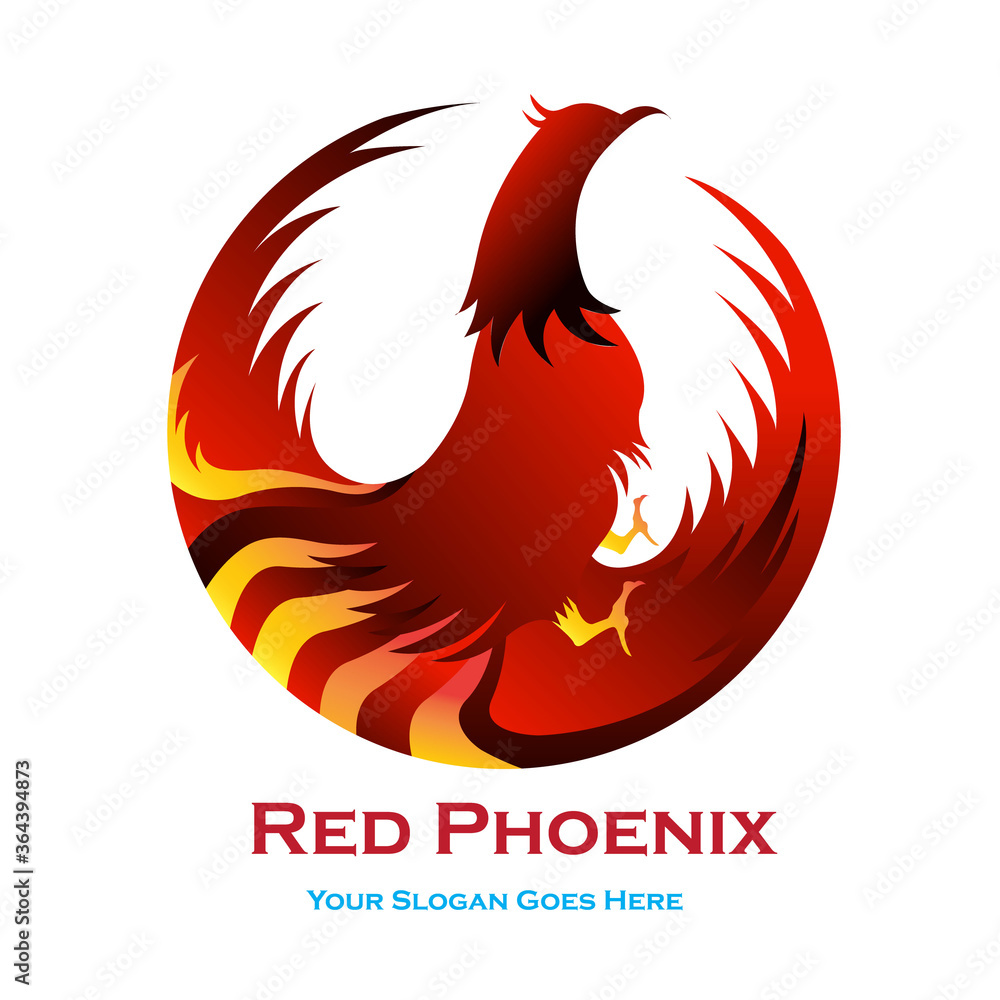 Vector logo red phoenix design in eps 10. Simple template and ready to ...