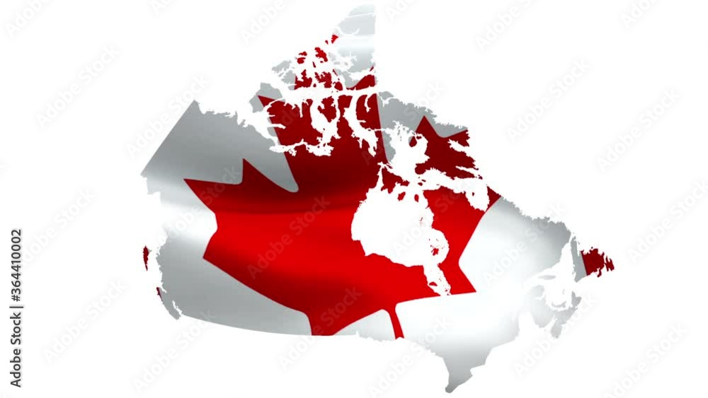 Canadian map flag Toronto waving in wind video footage Full HD ...