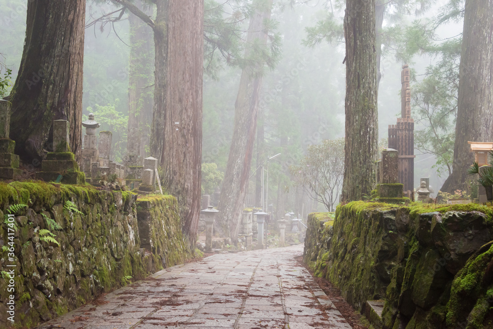 Okunoin Cemetery in Koya, Wakayama, Japan. Mount Koya is UNESCO World ...