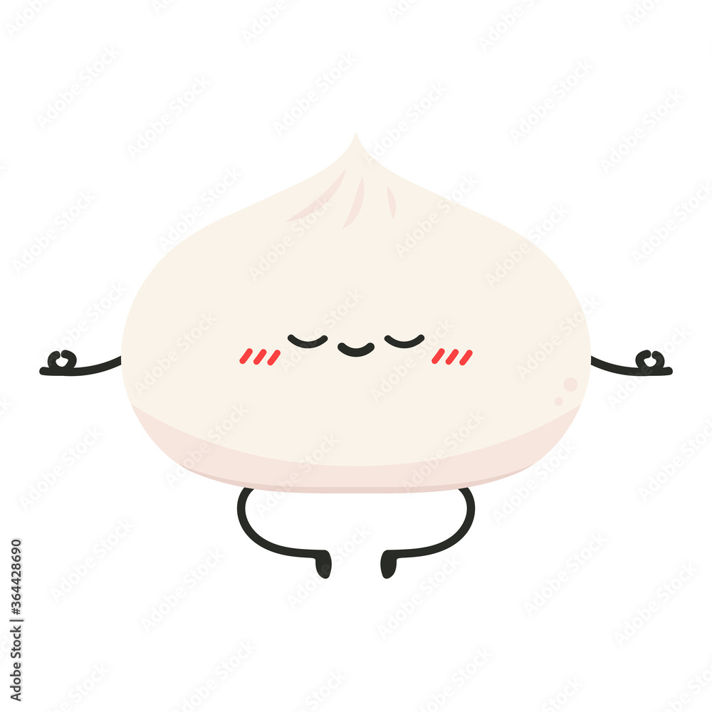 Bao character design. Steamed Bun character. Steamed Bun vector ...
