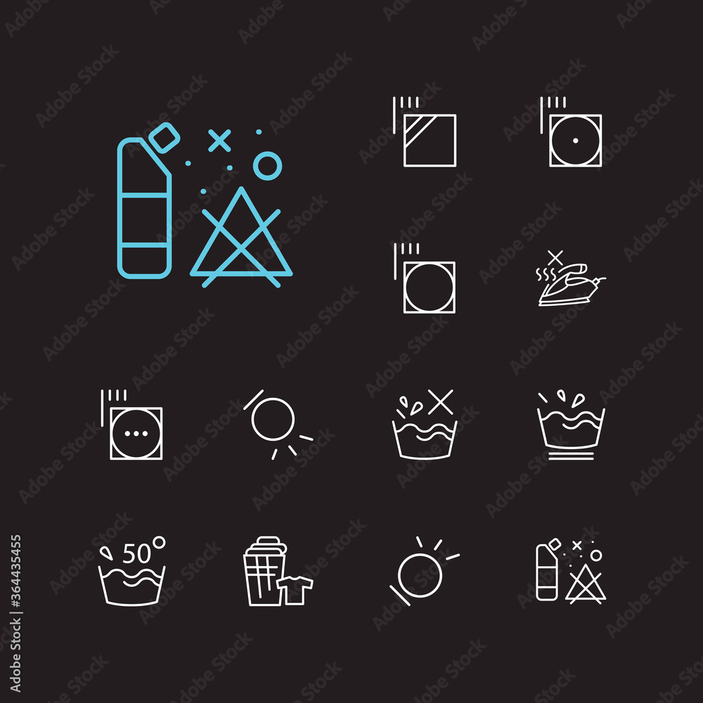 Clothes icons set. Delicate and clothes icons with no steam ...