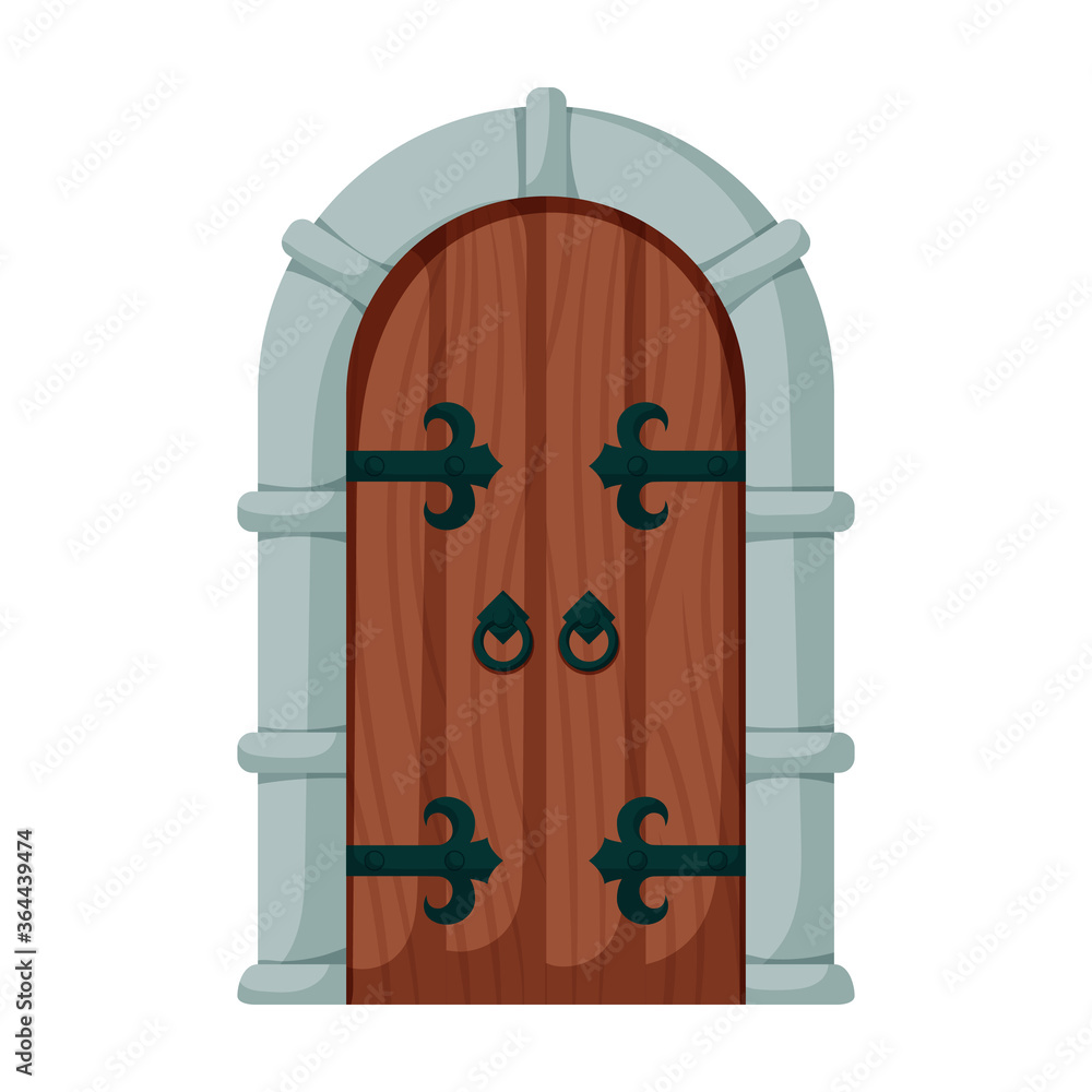 Medieval door vector cartoon icon. Vector illustration castle doors on ...